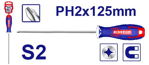ไขควงปากแฉก S2 6.0x125mmESDRPH2502 ยี่ห้อ EMTOP C20 - WhiteMKT STORE : Inspired by LnwShop.com (v2)