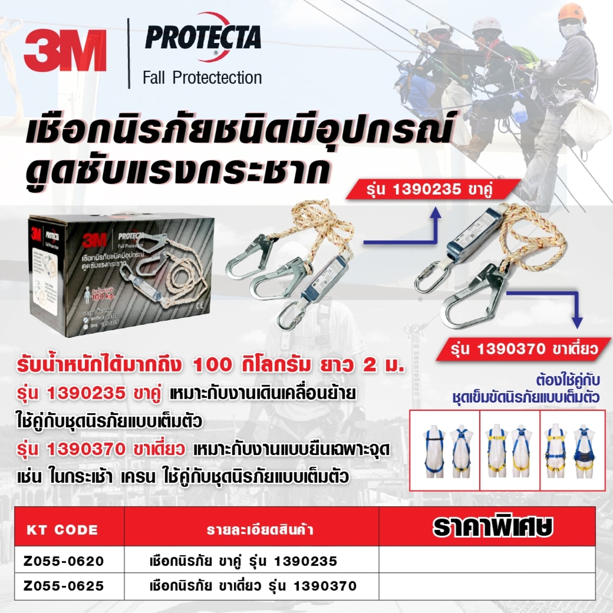 เชือกนิรภัย (Lanyard) รุ่น Protecta First ชื่อรุ่น 1390235 เป็นเชือก ...