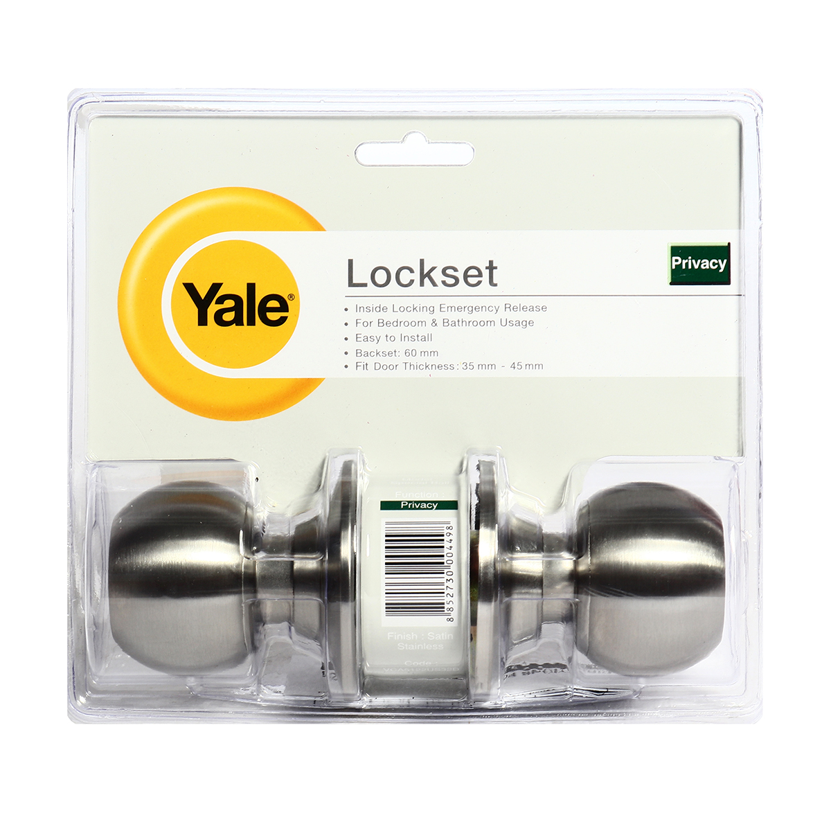 ลูกบิดห้องน้ำหัวกลม 65 มม. สีสแตนเลส VCA5122 รุ่น Y111-0015 ยี่ห้อ YALE - WhiteMKT STORE ...